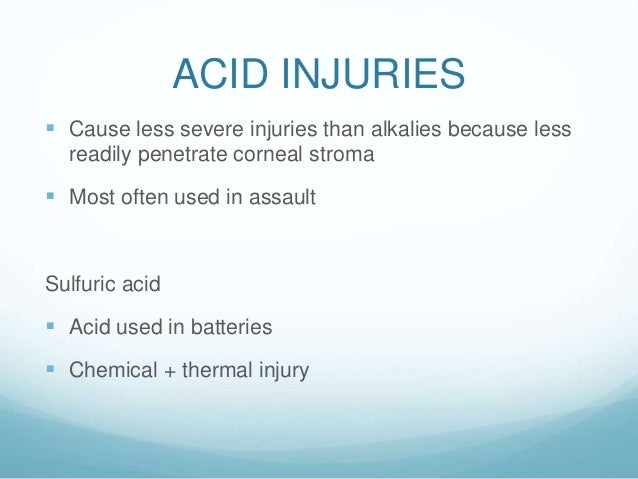 Chemical injuries of the eye