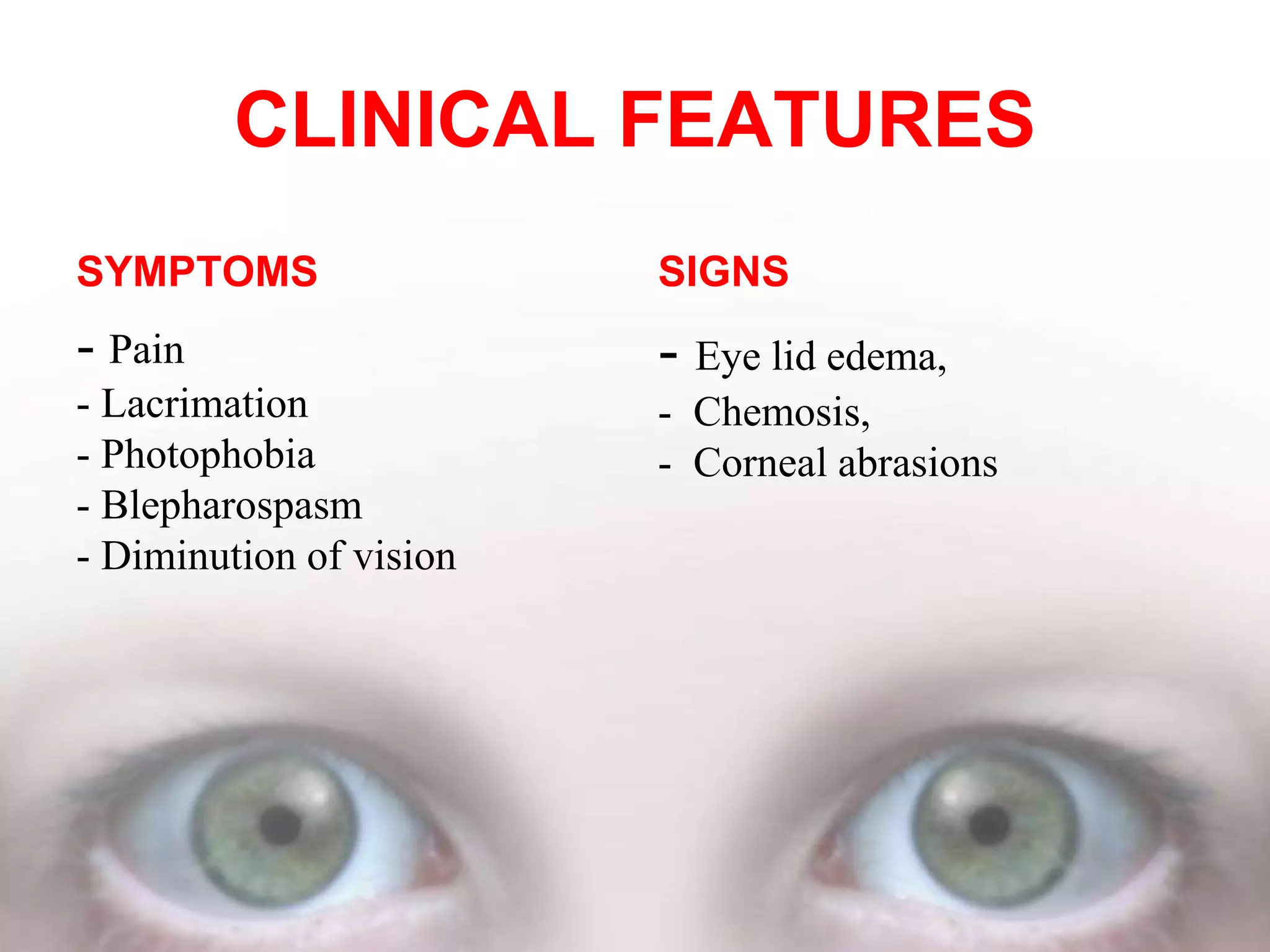 CHEMICAL INJURIES EYE | PPTX