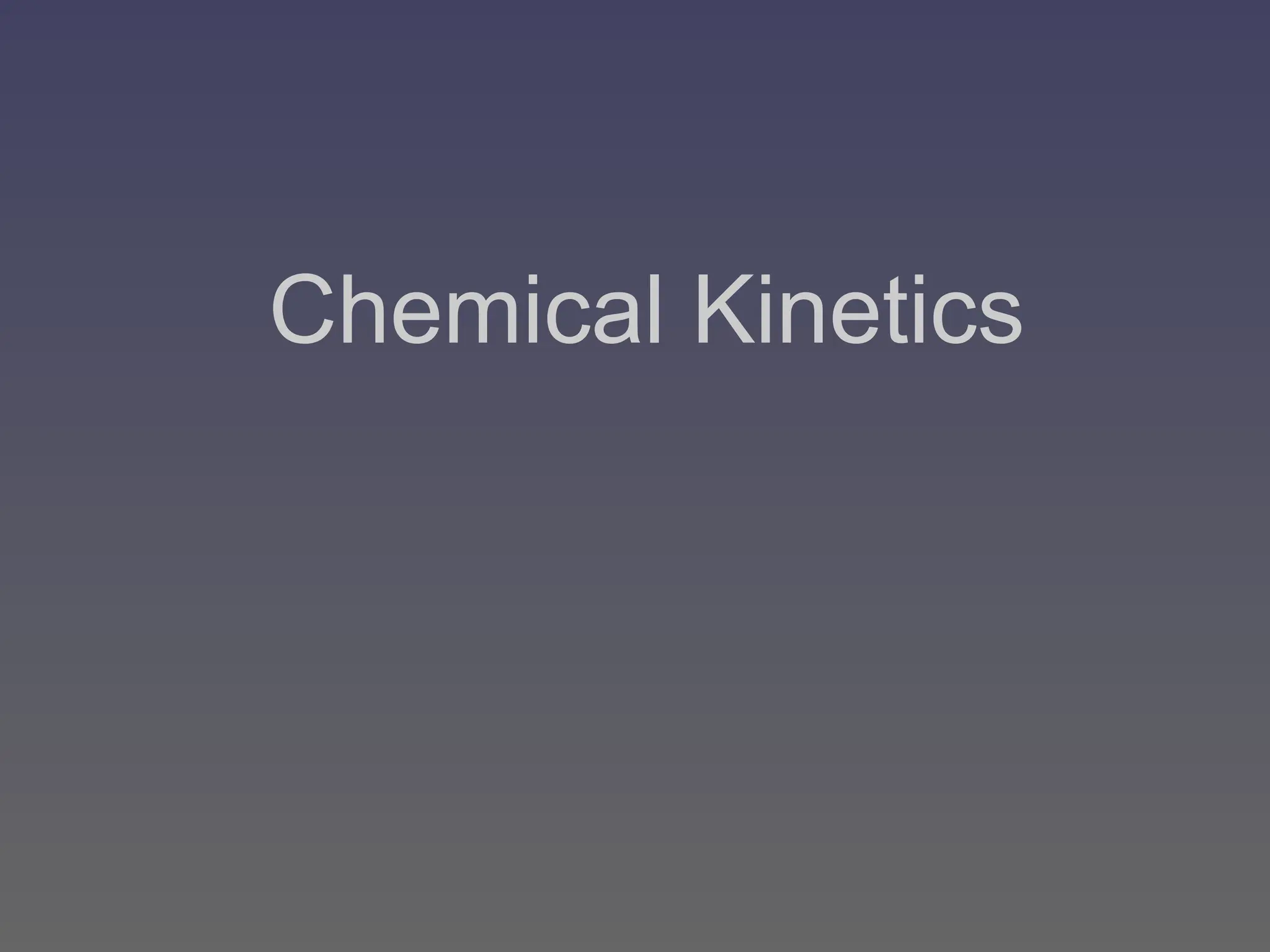Chemical Kinetics Pdf