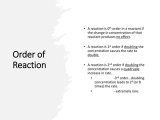 Chemical Kinetics including Zero order reaction.pptx | Chemistry | Science