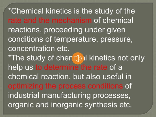 CHEMICAL KINETICS Part 1 Slide show Presentation | PPTX | Chemistry | Science