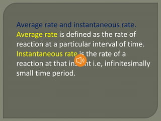 CHEMICAL KINETICS Part 1 Slide show Presentation | PPTX