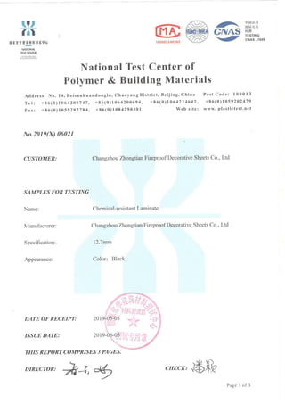 Test Report tam Compact Phenolic chiu axit | PDF
