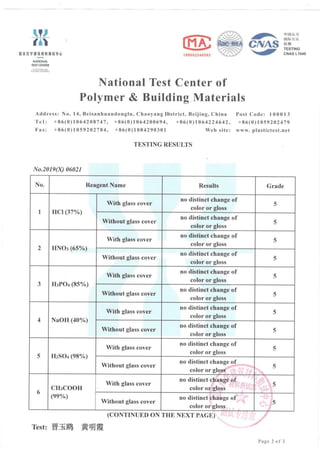 Test Report tam Compact Phenolic chiu axit | PDF