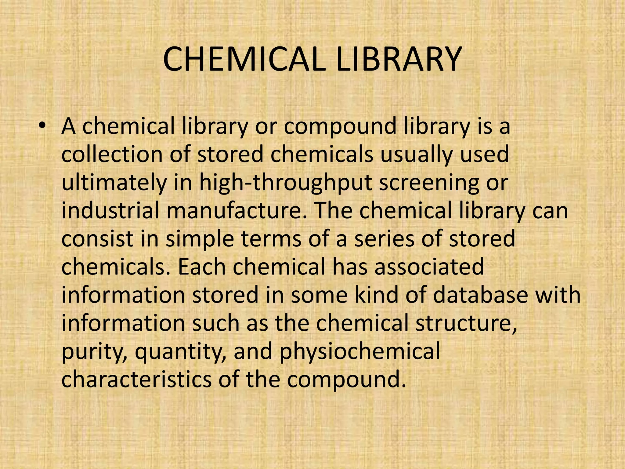 Chemical library | PPTX
