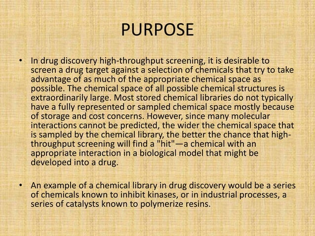 Chemical library | PPTX | Chemistry | Science