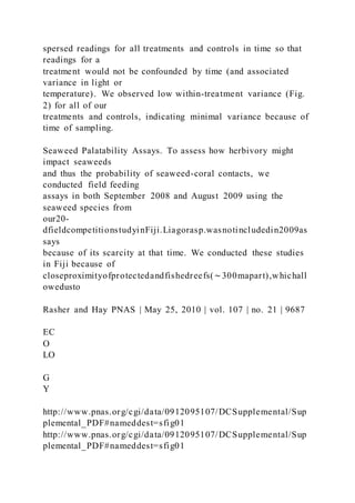 Chemically rich seaweeds poison corals when notcontrolled by | PDF