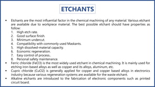 CHEMICAL MACHINING - NON TRADITIONAL MACHINING | PDF