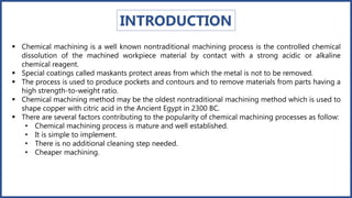 CHEMICAL MACHINING - NON TRADITIONAL MACHINING | PDF