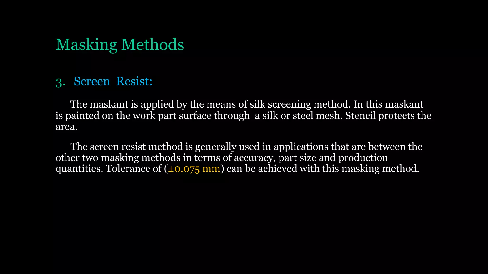 Chemical Machining Process and its Types. | PPTX
