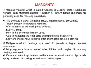 Chemical machining | PPT