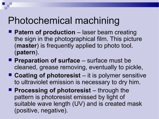Chemical machining process | PPT
