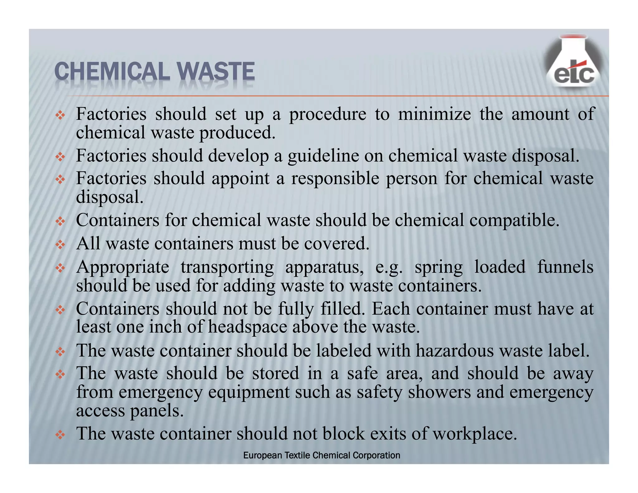 Chemical Management System (CMS) in T&C | PDF