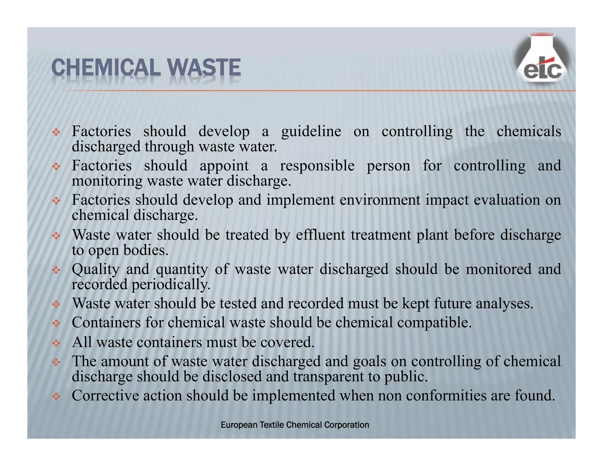 Chemical Management System (CMS) in T&C | PDF