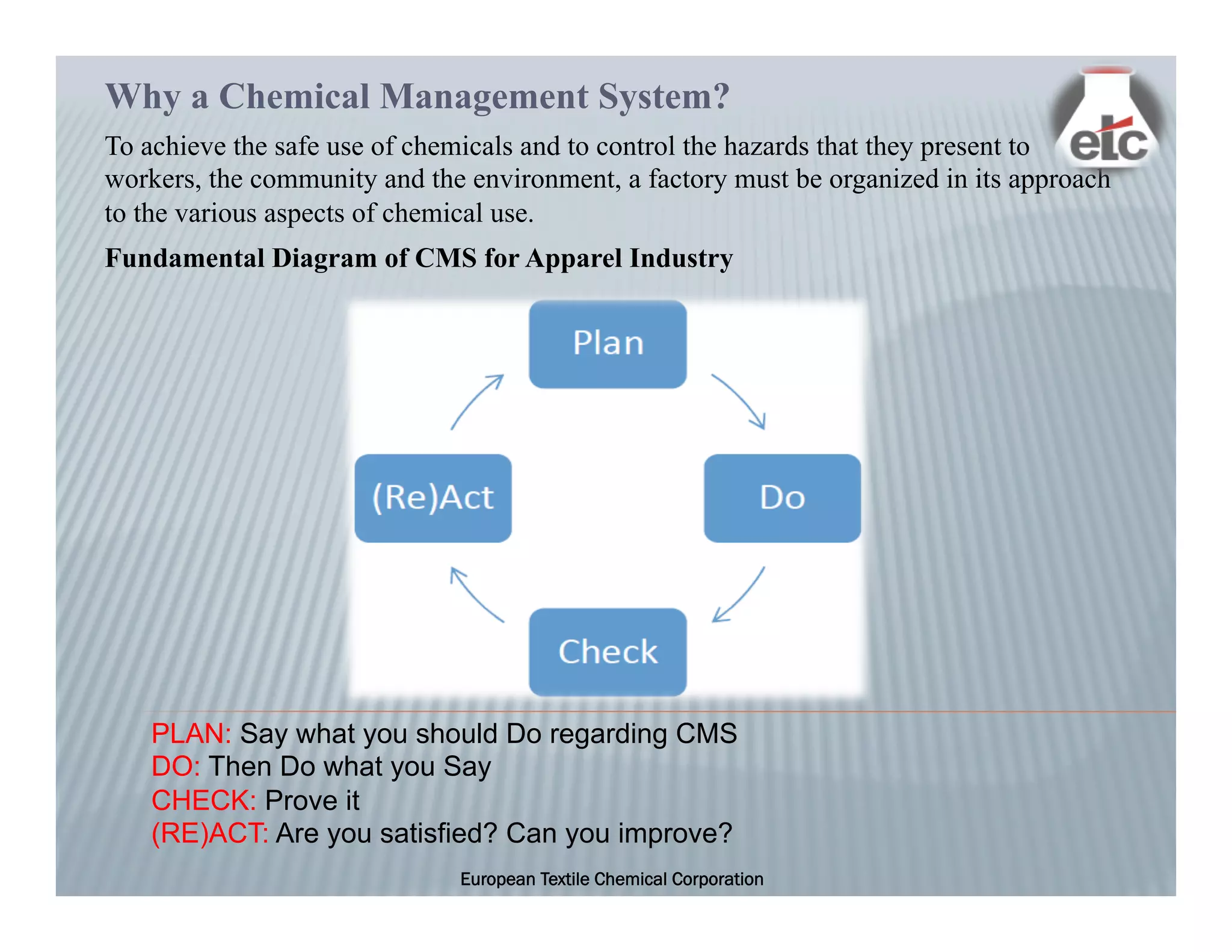 Chemical Management System (CMS) in T&C | PDF