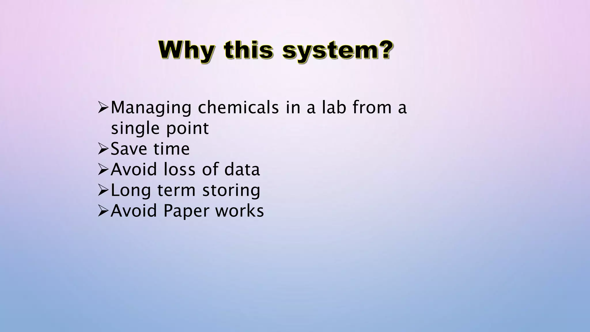 Chemical management system final | PPT