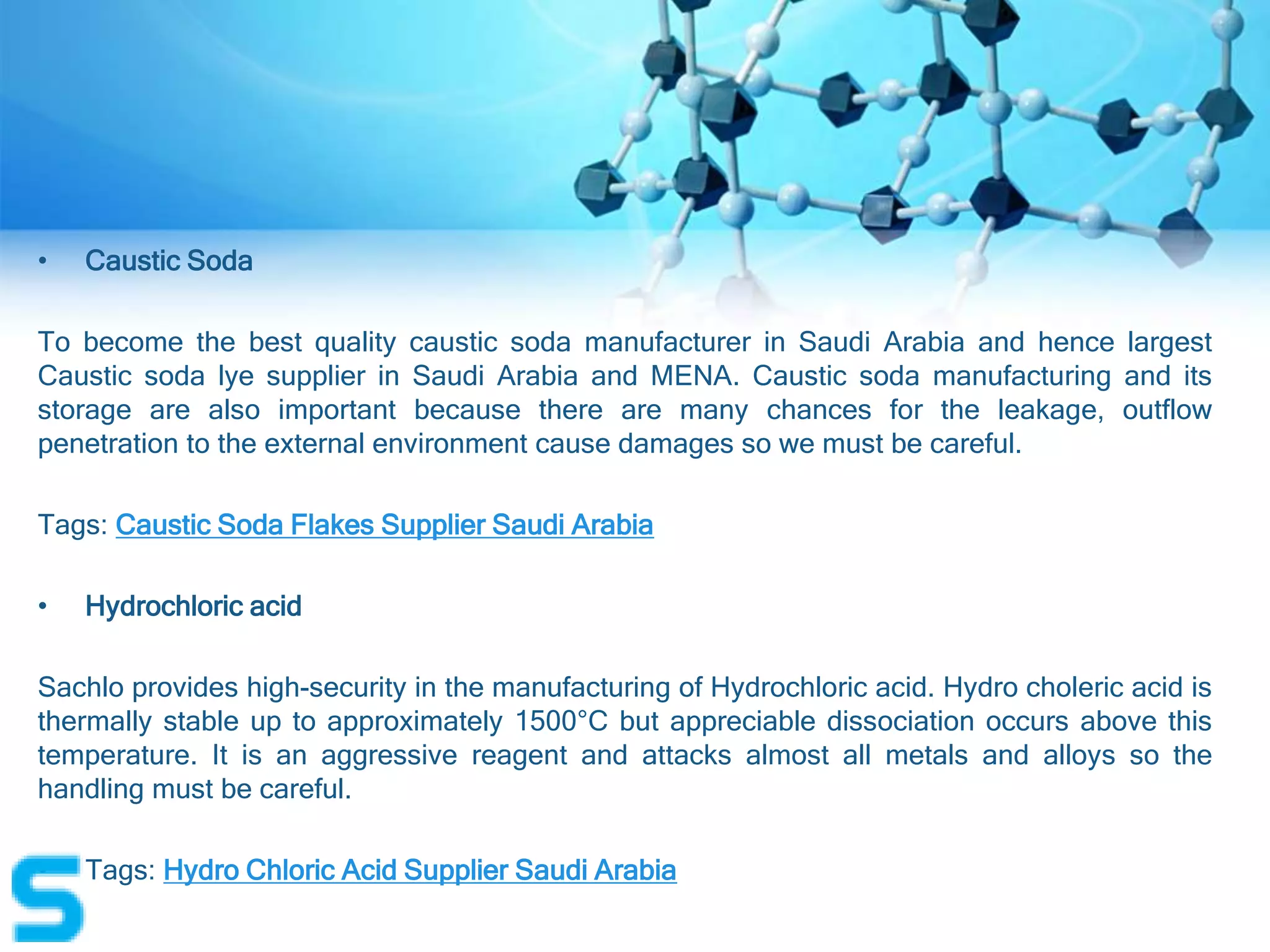 Chemical manufacturing company saudi arabia | PPTX