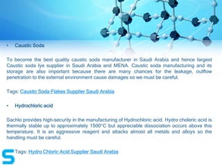 Chemical manufacturing company saudi arabia | PPT