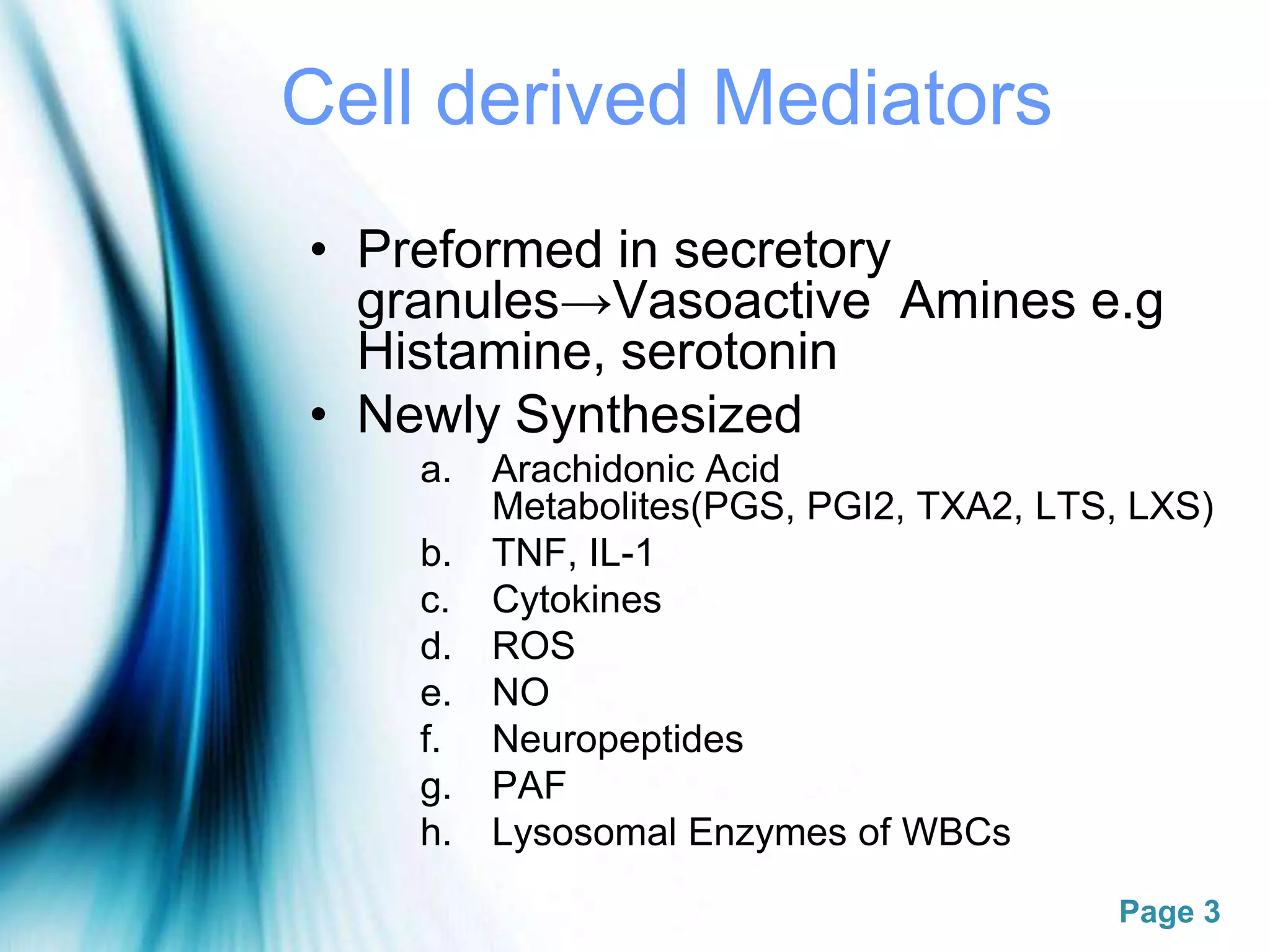 Chemical mediators of inflammation | PPTX