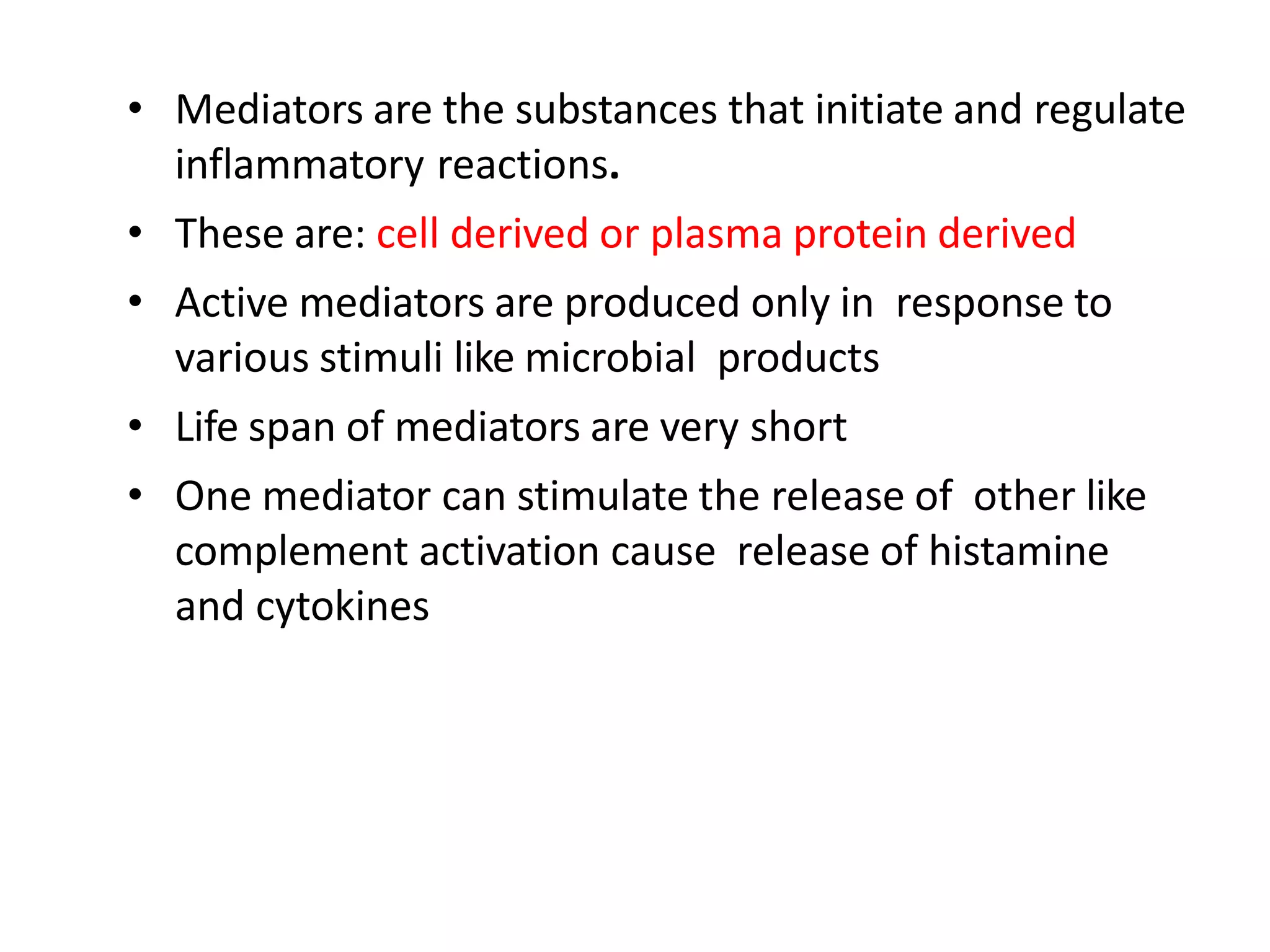 Chemical mediators of inflammation | PPTX