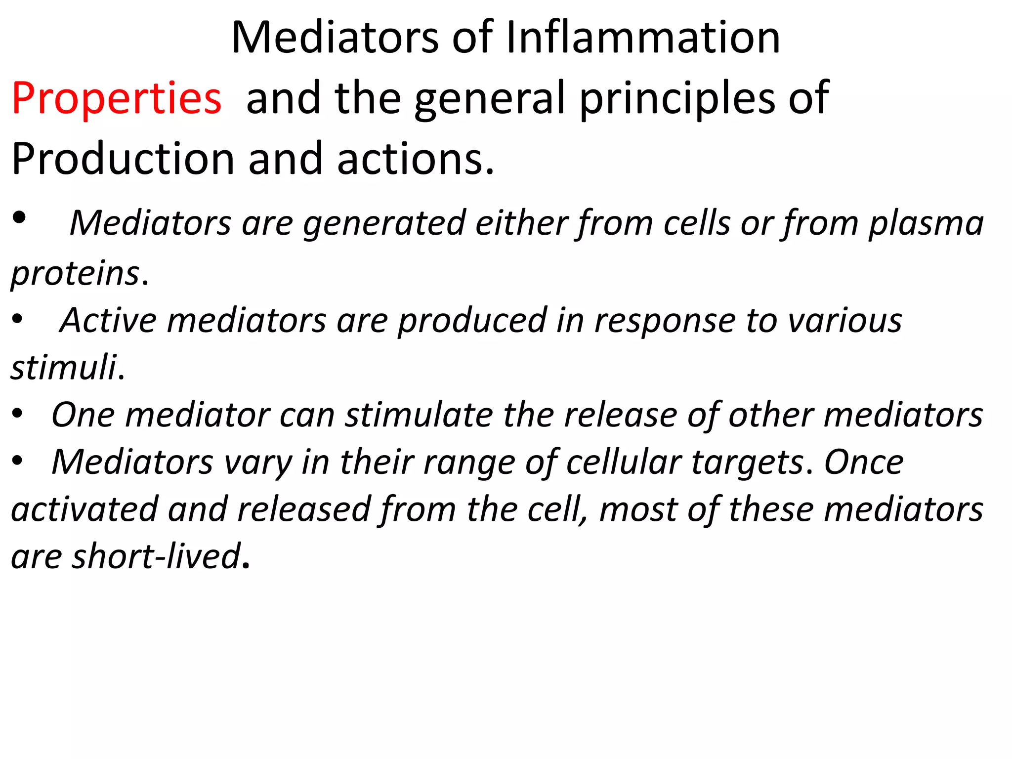 Chemical mediators of inflammation | PPTX