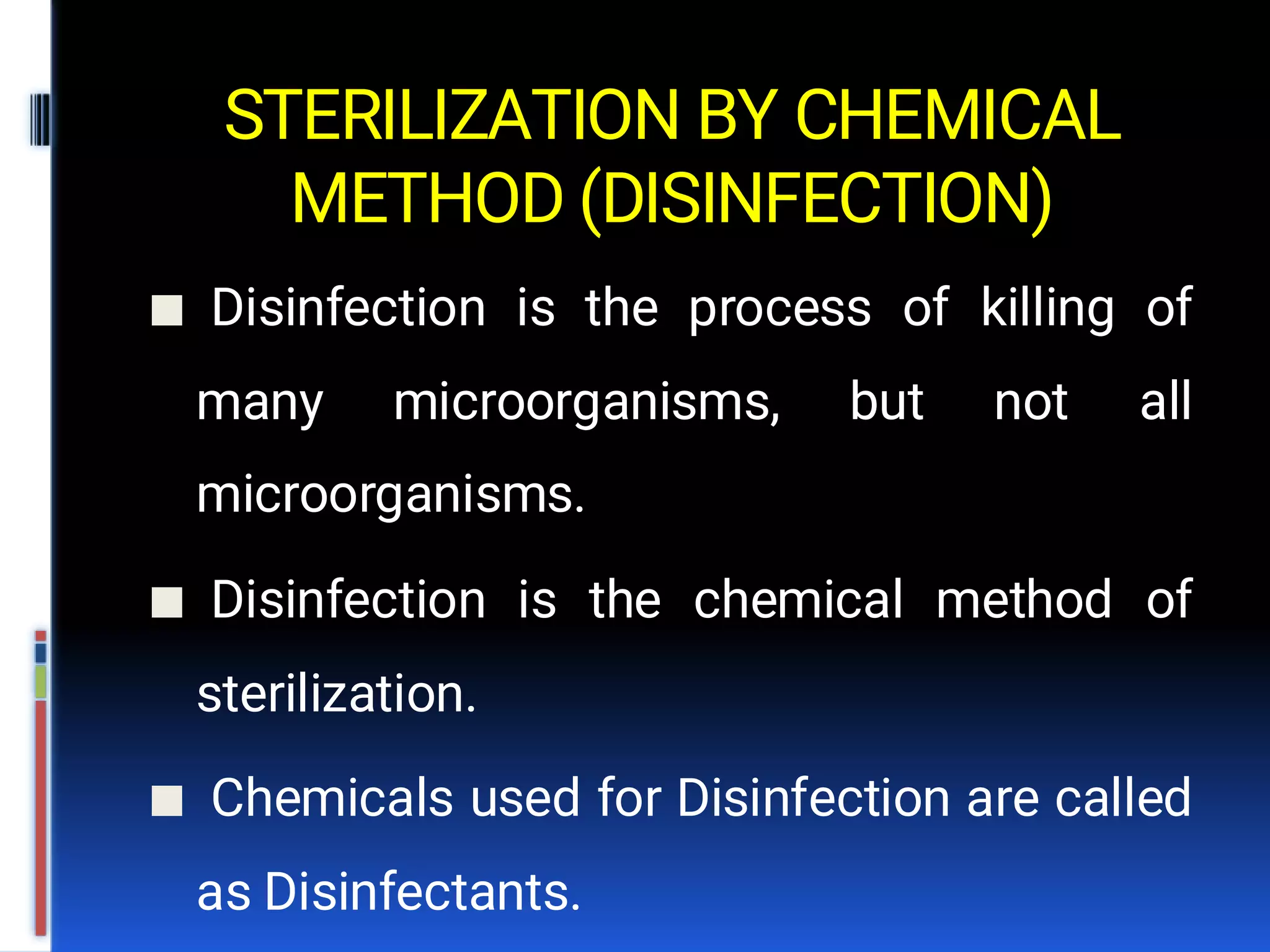 Chemical Method Of STERILIZATION (disinfection) | PDF