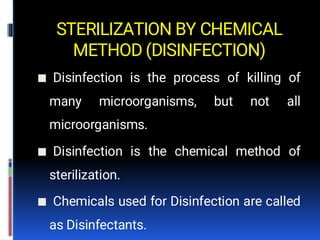 Chemical Method Of STERILIZATION (disinfection) | PDF