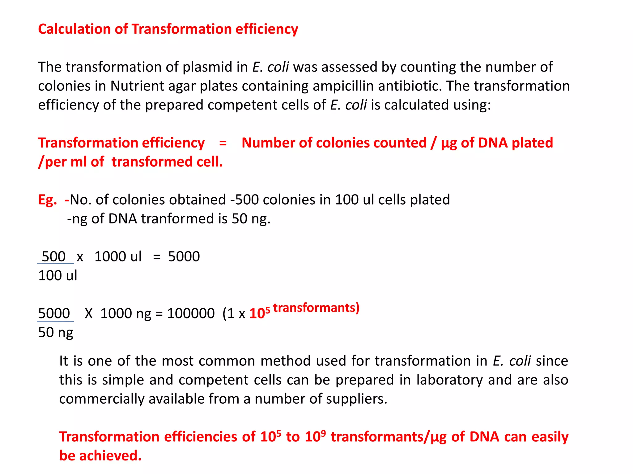 Chemical method of transformation | PDF