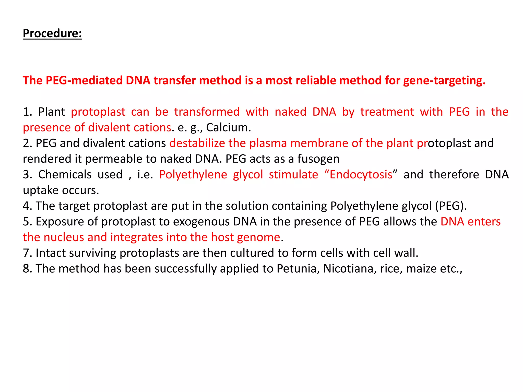 Chemical method of transformation | PDF
