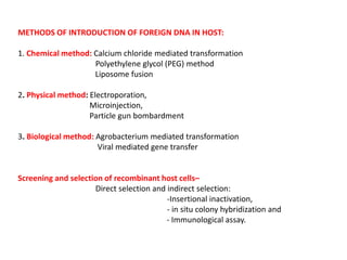 Chemical method of transformation | PDF