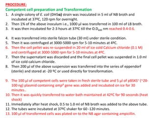 Chemical method of transformation | PDF