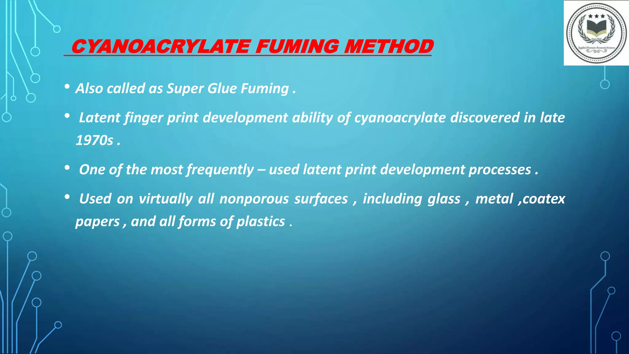 Chemical Methods To Develop Latent Fingerprintpptx 