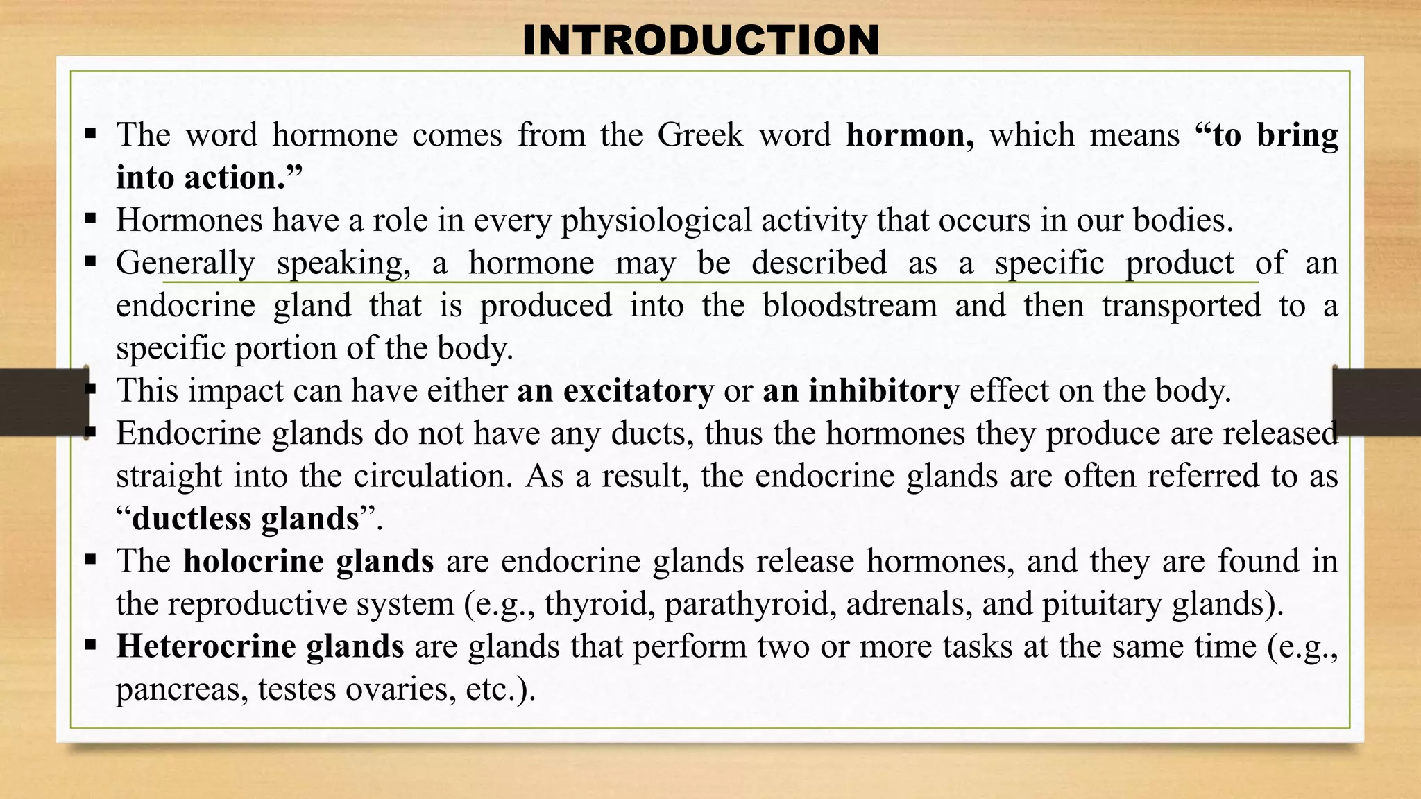 Chemical nature and gross features of hormones - pptx | PPTX