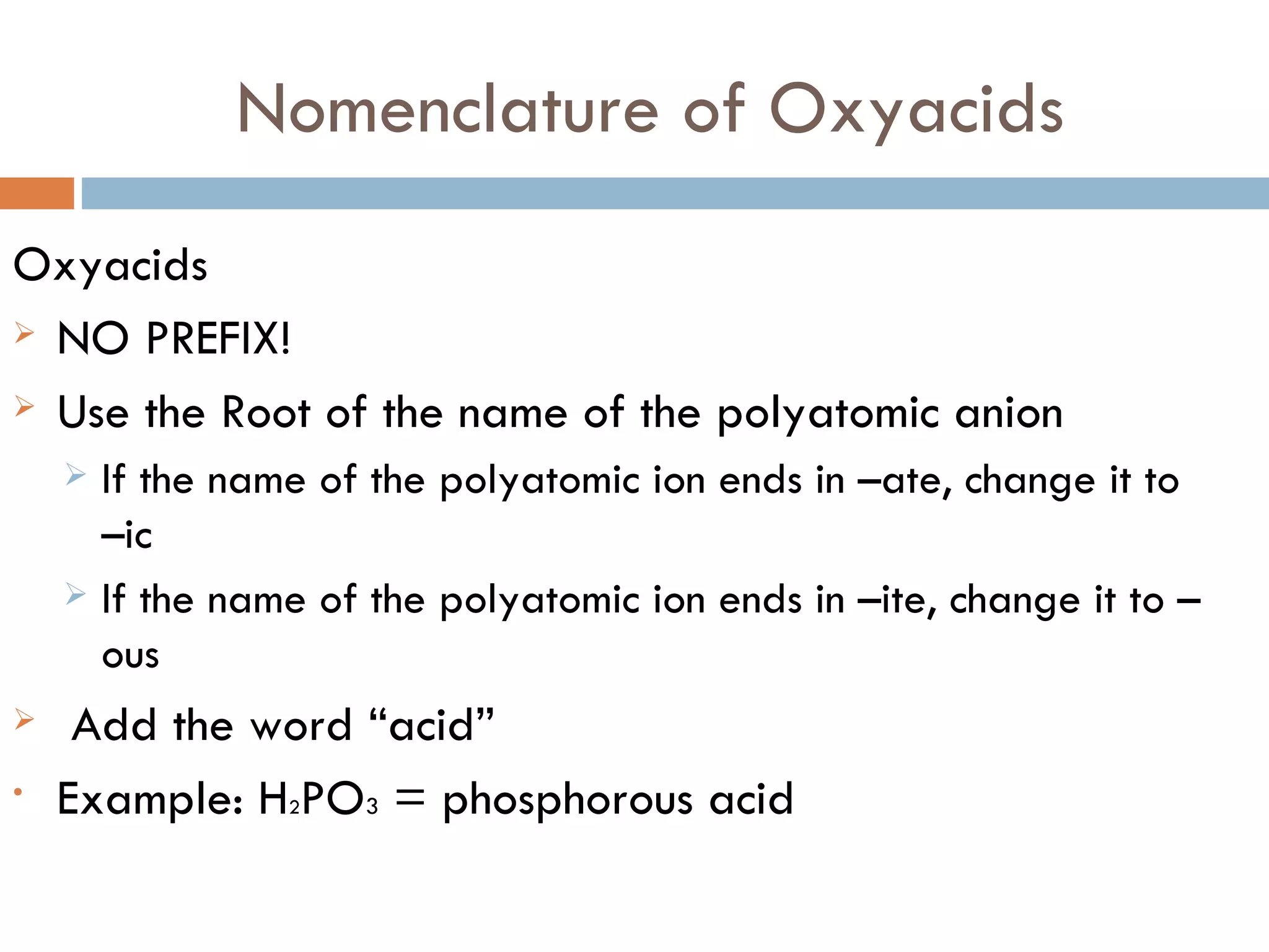 Acid and Ionic Nomenclature | PPT