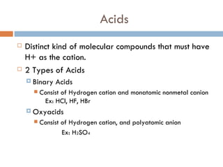 Acid and Ionic Nomenclature | PPT