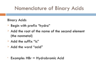 Acid and Ionic Nomenclature | PPT