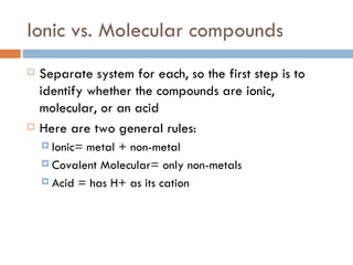 Acid and Ionic Nomenclature | PPT