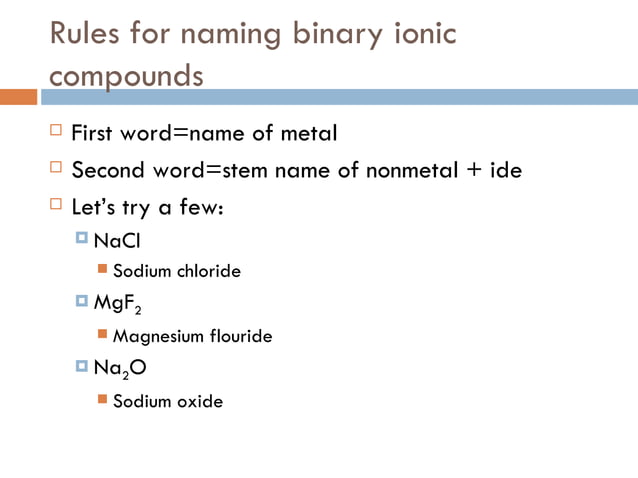 Acid and Ionic Nomenclature | PPT