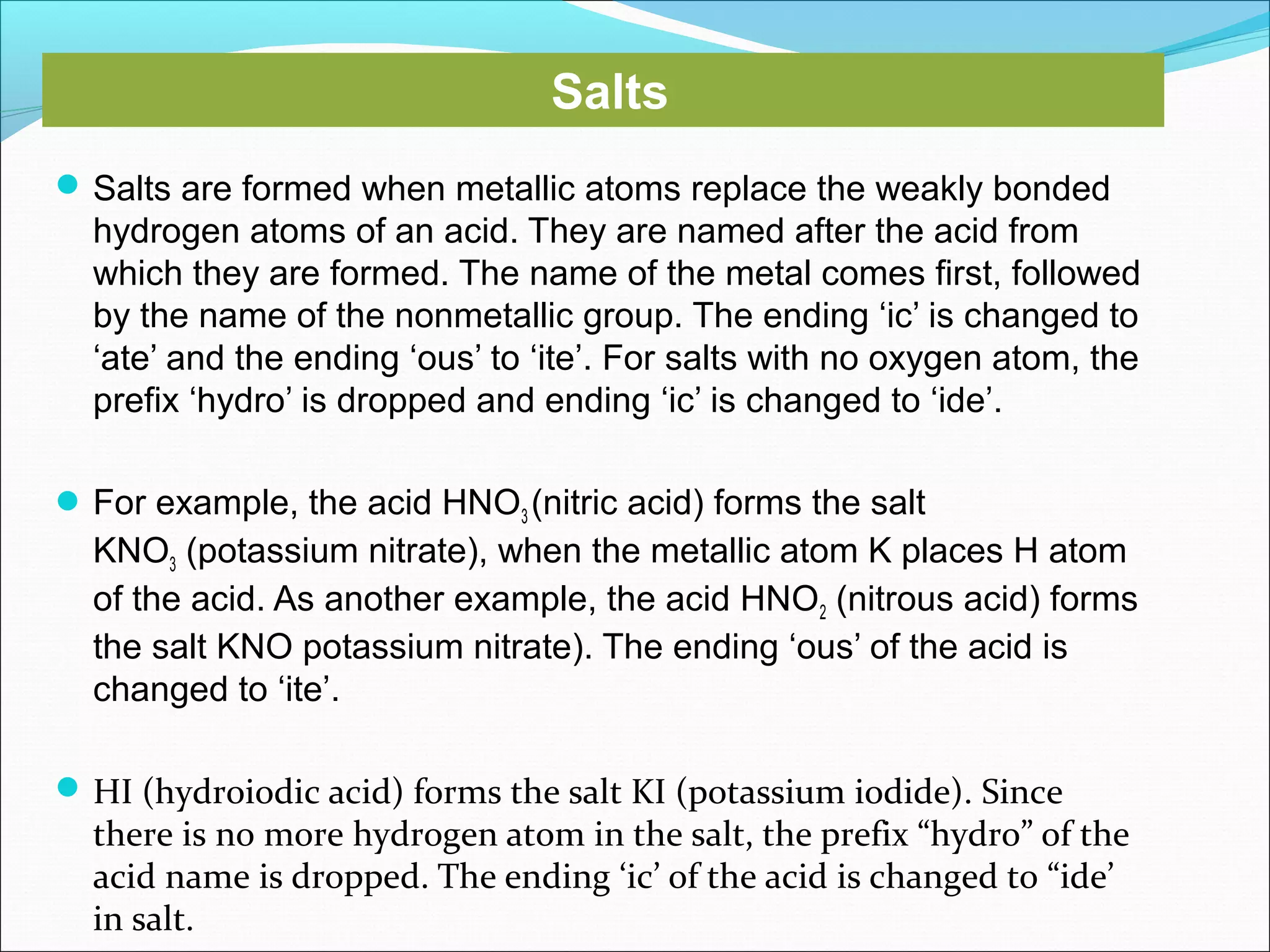 Chemical nomenclature and formulas | PPT