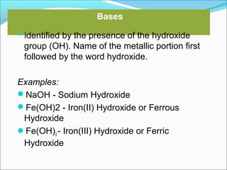 Chemical nomenclature and formulas | PPT