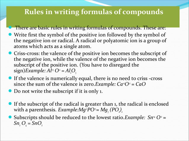 Chemical nomenclature and formulas | PPT