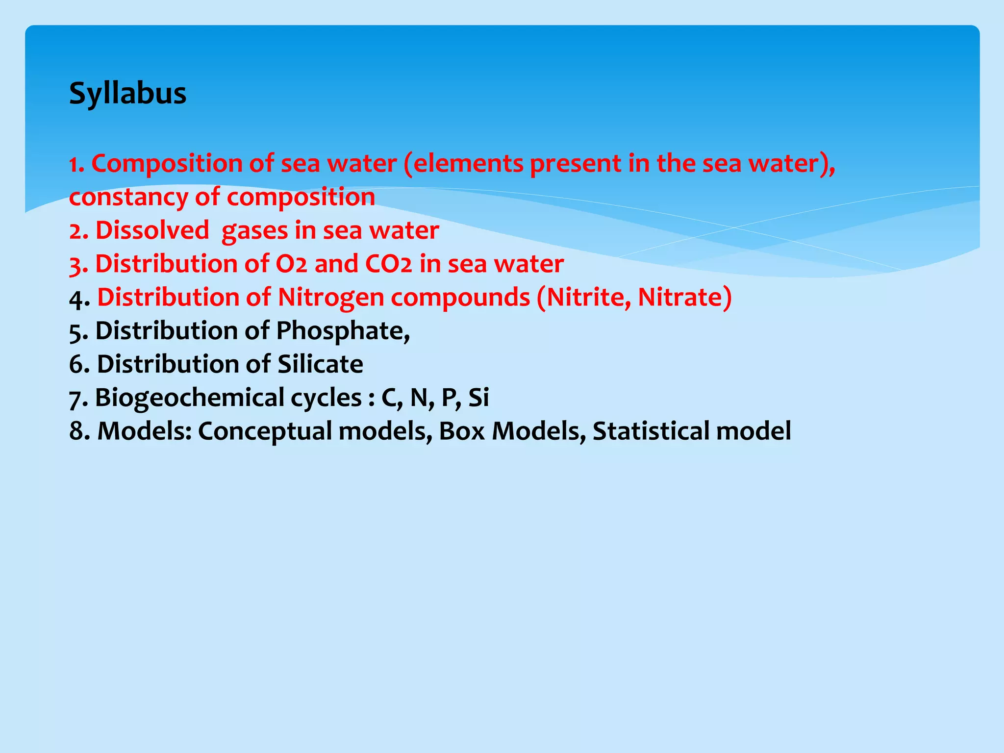 Chemical oceanography | PPTX