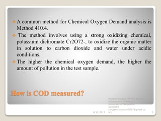 Chemical oxygen demand. mujahid hussain | PPTX