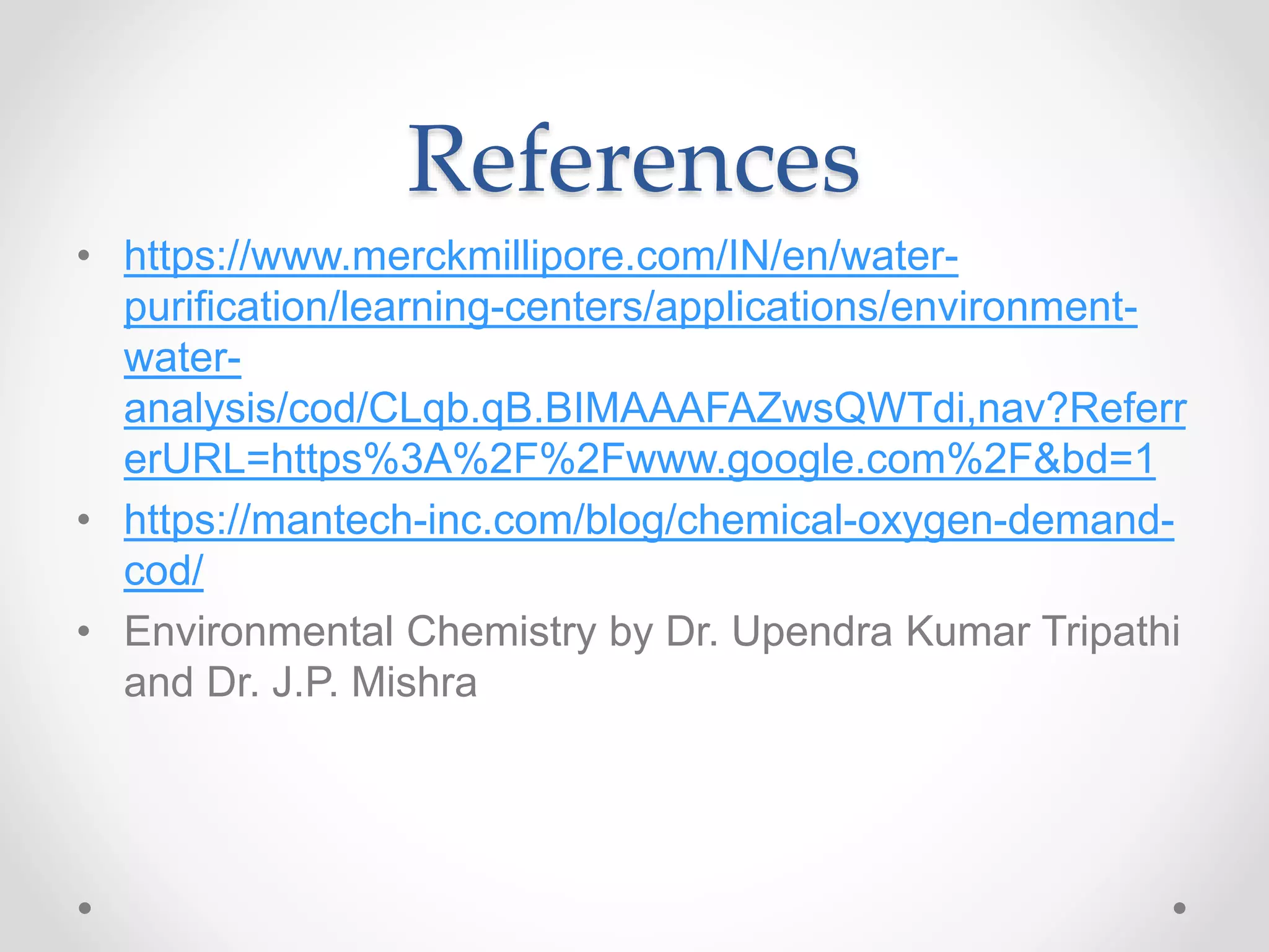 Chemical oxygen demand(COD) | PPTX