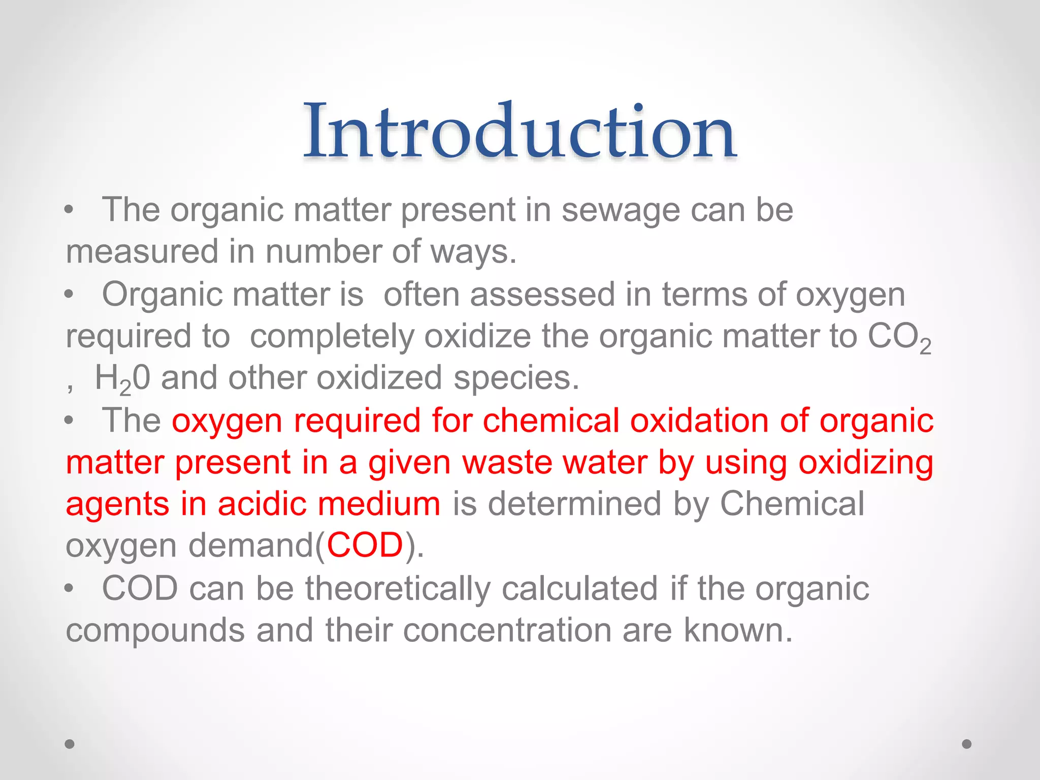 Chemical oxygen demand(COD) | PPTX