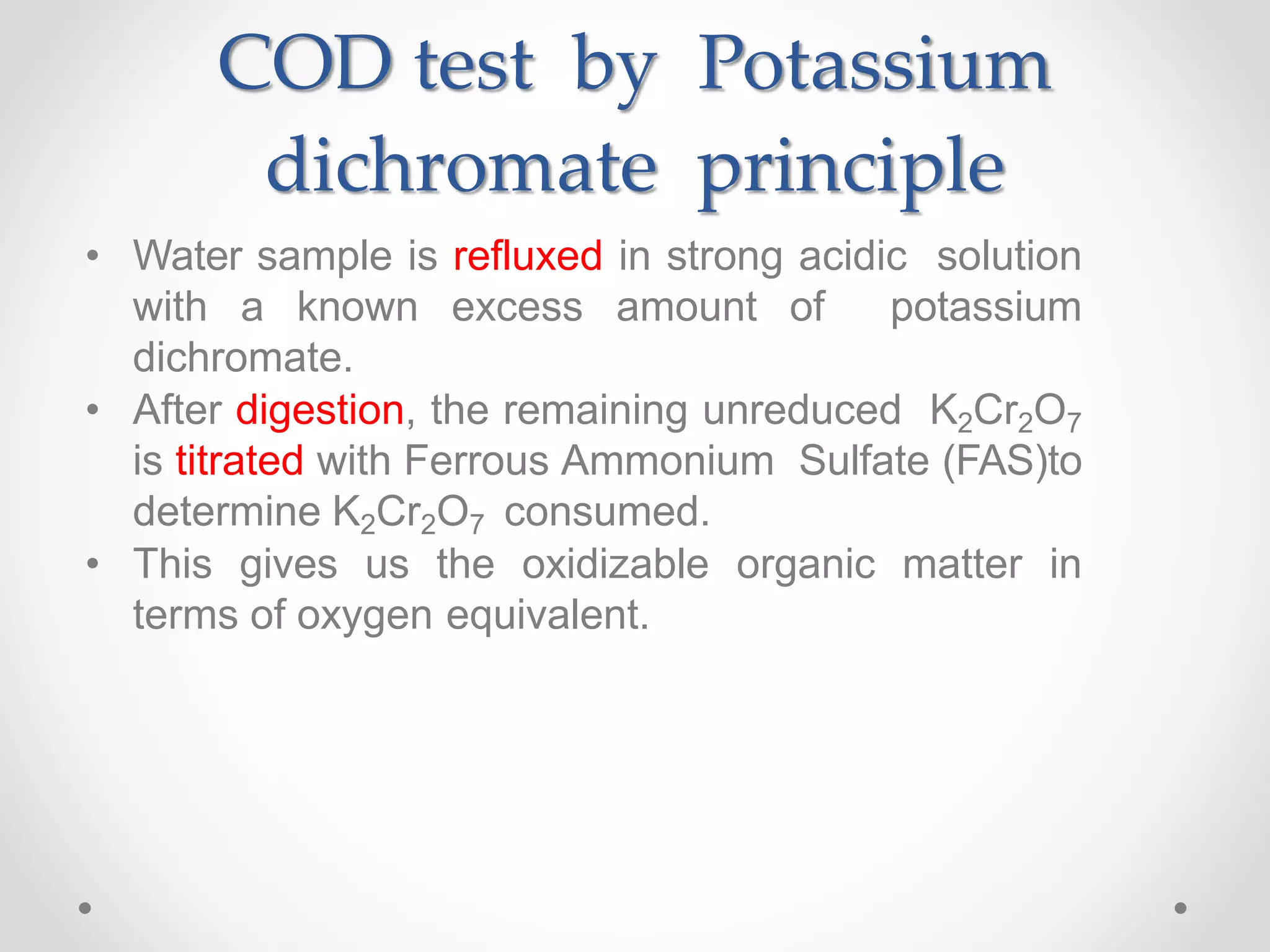 Chemical oxygen demand(COD) | PPTX