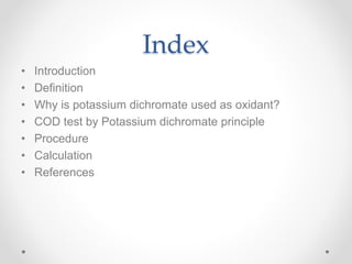 Chemical oxygen demand(COD) | PPTX