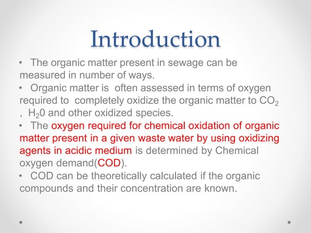 Chemical oxygen demand(COD) | PPTX