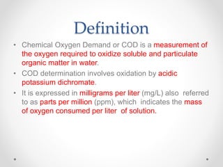 Chemical oxygen demand(COD) | PPTX
