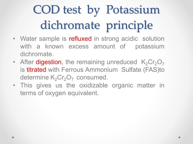 Chemical oxygen demand(COD) | PPTX